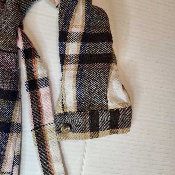 SHEIN | Jackets & Coats | Chic Girls Brown And Creme Plaid Size 7y 34 Sleeve Shirt Dress By ...